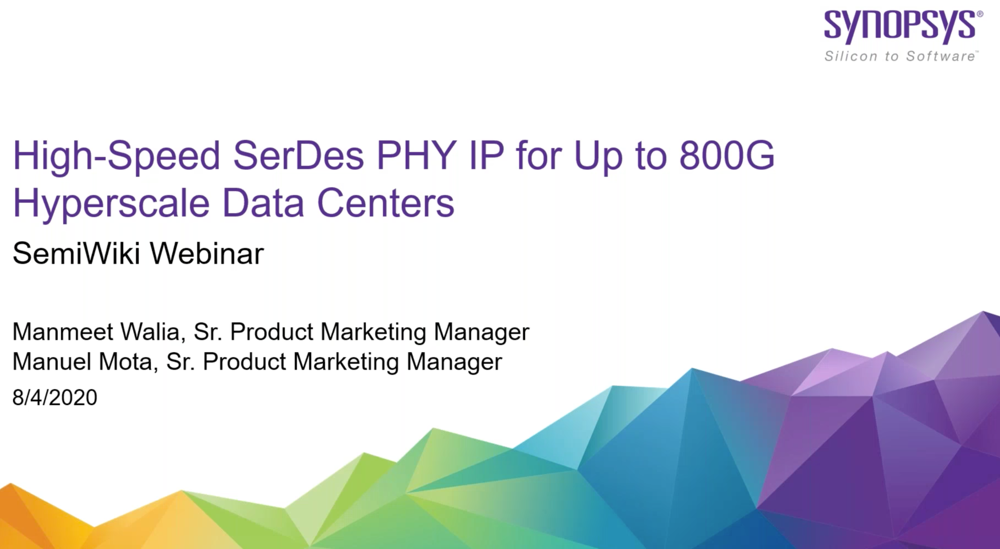 Synopsys Webinar: High-Speed Data Center Communications - SemiWiki