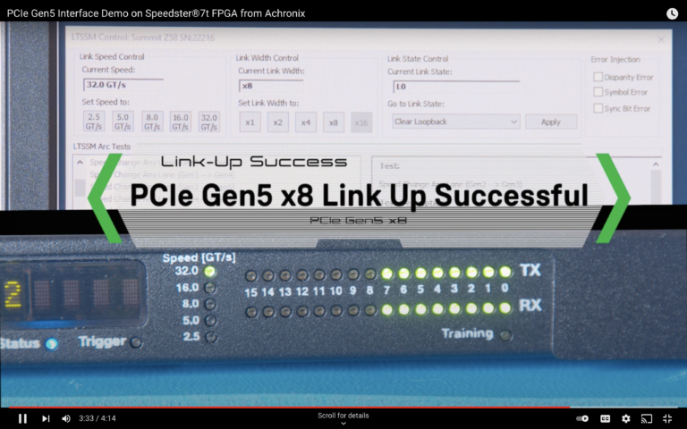 PCIe Gen5 Interface Demo Running on a Speedster7t FPGA - SemiWiki